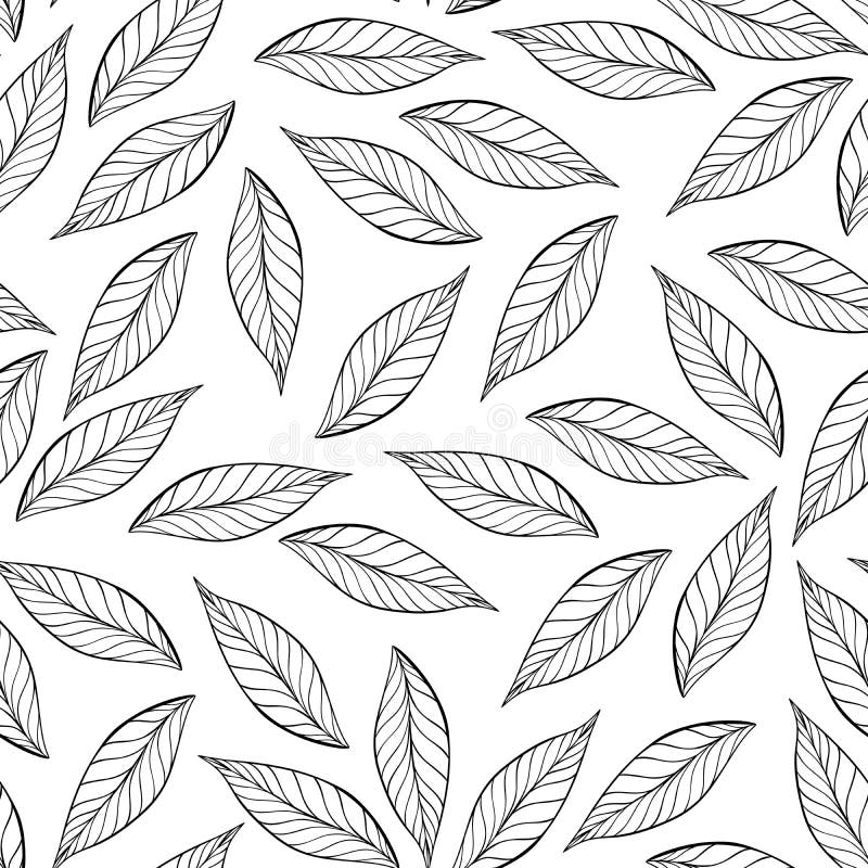 Tree Leaves Vector Seamless Pattern Stock Vector - Illustration of ...