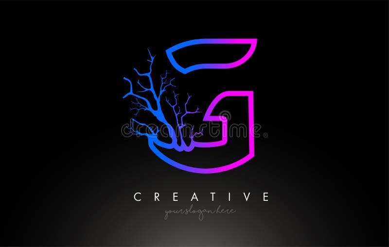 Tree Letter M Design Logo with Purple Blue Tree Branch. M Letter Tree ...