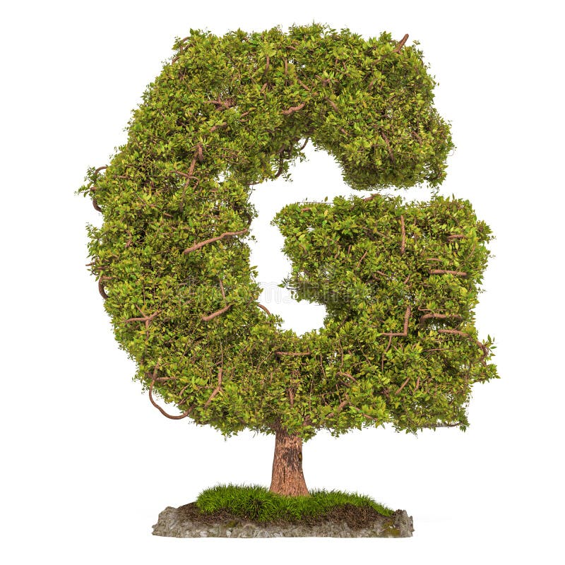 Tree Letter L. Tree in Shaped of Letter L, 3D Rendering Stock ...