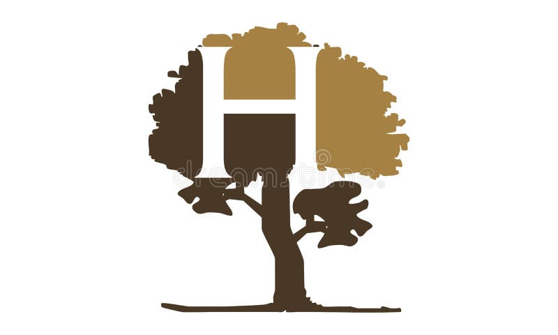 Tree letter H stock vector. Illustration of forest, natural - 104514122