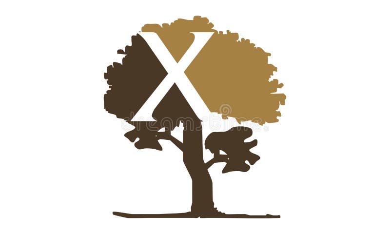 Tree Letter X stock vector. Illustration of garden, autumn - 104514310