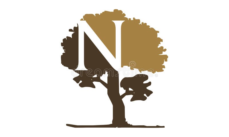 Tree Letter N stock vector. Illustration of design, botany - 104514191