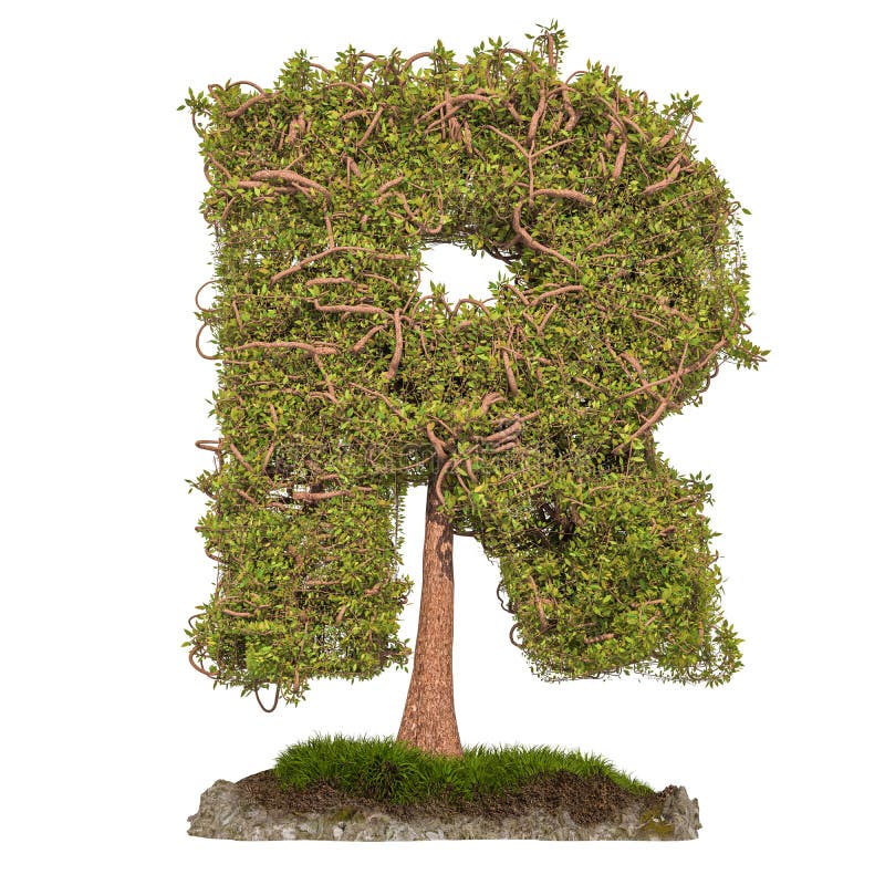 Tree Letter M. Tree in Shaped of Letter M, 3D Rendering Stock ...