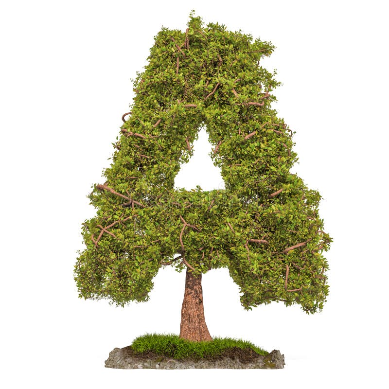 Tree Letter a. Tree in Shaped of Letter a, 3D Rendering Stock ... Tree Letter a. Tree in Shaped of Letter a, 3D Rendering Stock ...