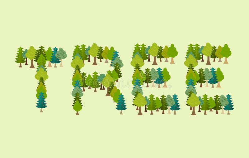 Forest Font. Tree Alphabet. Letter from Tree. Nature Alphabet Stock ...