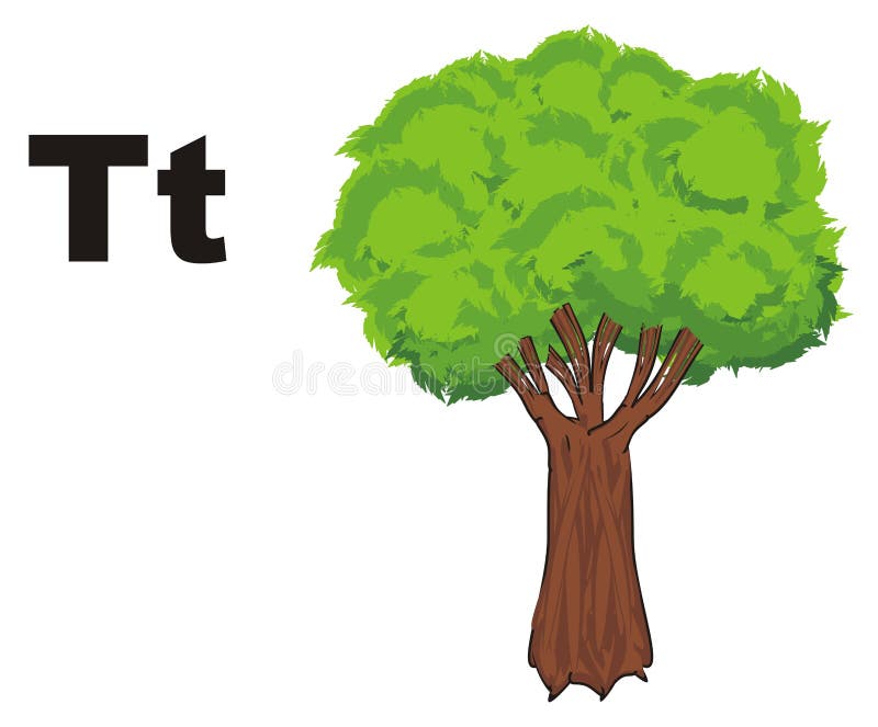 Tree and letters stock illustration. Illustration of isolated - 104661810