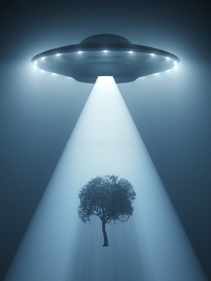 Tree Levitation Unidentified Flying Object Stock Illustration ...
