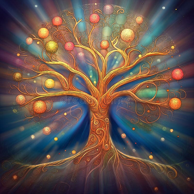 The Tree of Life Abstract Colorful Ilustration Stock Illustration ...