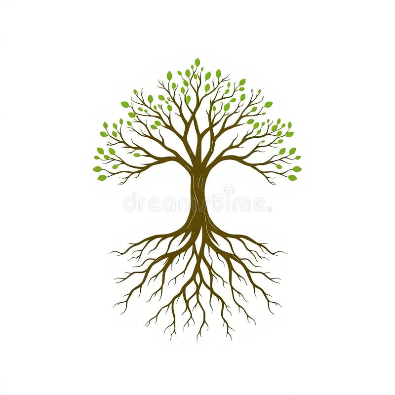 Tree of Life Illustration with Full Crown Stock Illustration ...