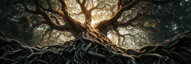 A Tree of Life with Intricate, Intertwining Branches and Roots ...