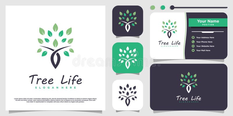 Tree Life Logo with Modern Concept Premium Vector Stock Vector ...