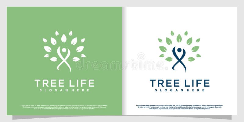 Tree Life Logo with Modern Human Style Premium Vector Part 4 Stock ...