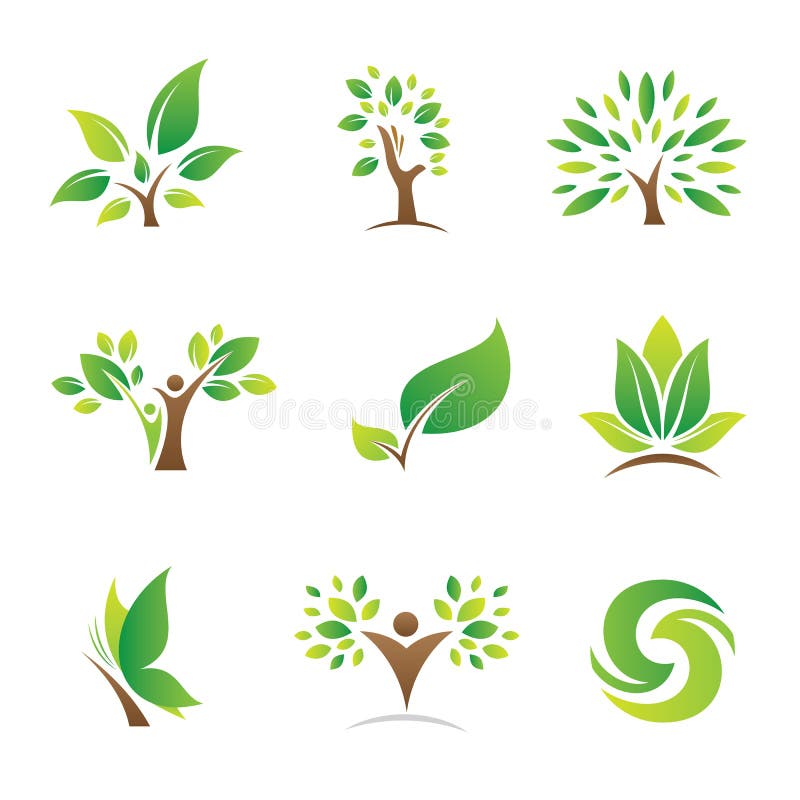 Tree of Life Logos and Icons Stock Illustration - Illustration of green ...