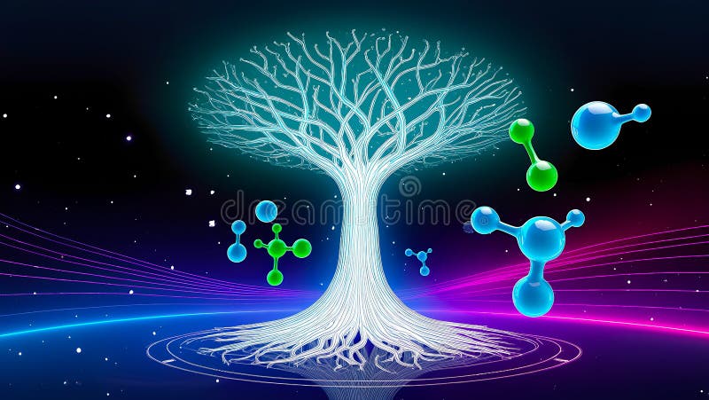 Tree of Life and Molecules: Concept of Science and Ecology Stock ...