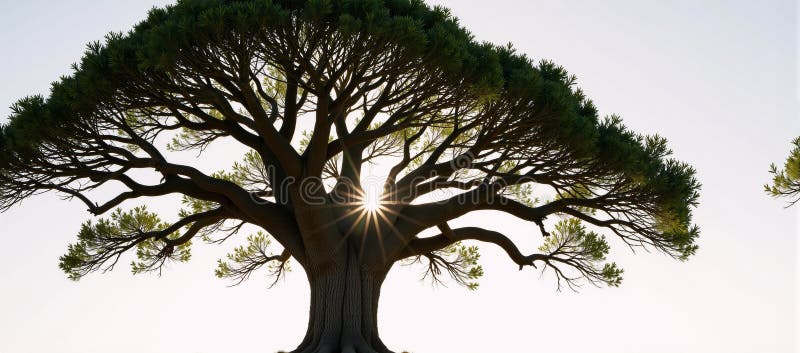 Tree of Life Portrayed in an Ethereal Illumination Stock Illustration ...