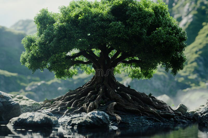 Tree of Life with the Roots Stock Image - Image of renewal, environment ...