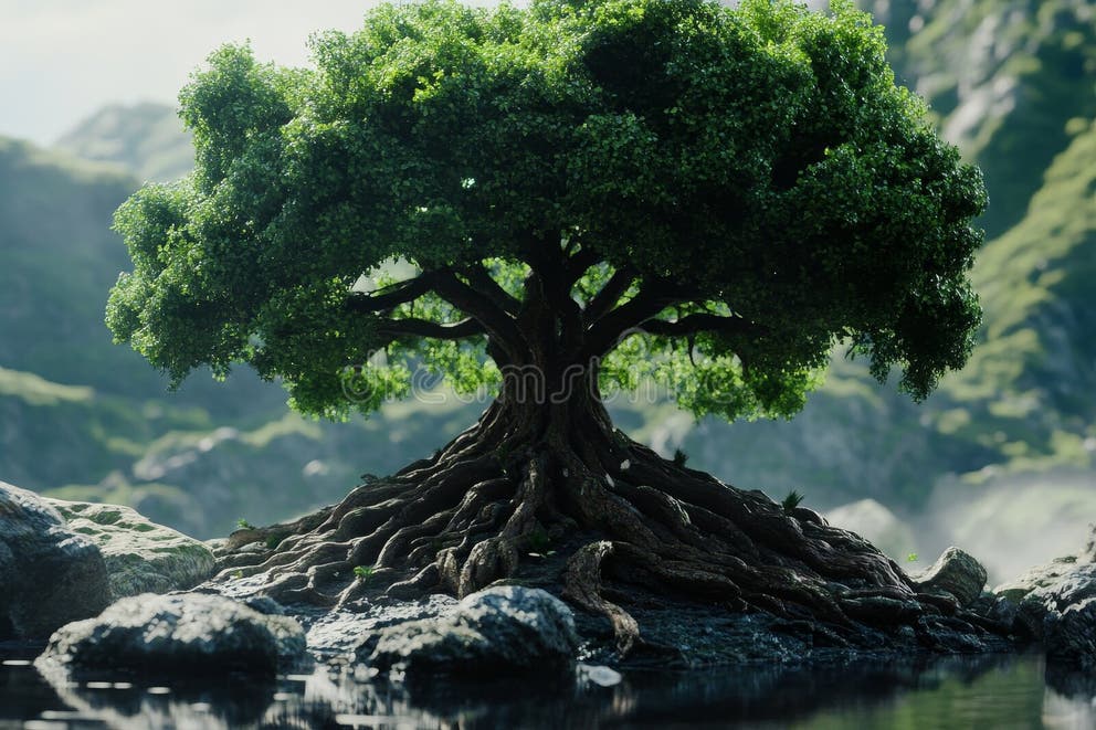 Tree of Life with the Roots Stock Photo - Image of spiritual, forest ...
