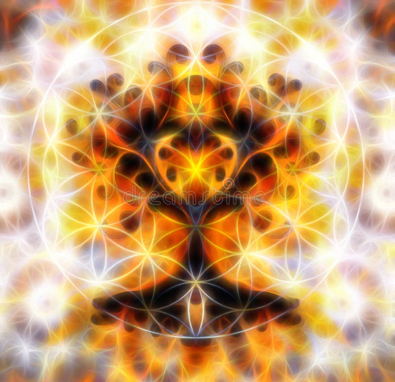 Tree of Life Symbol, Flower of Life Pattern, Yggdrasil. Fractal Effect ...