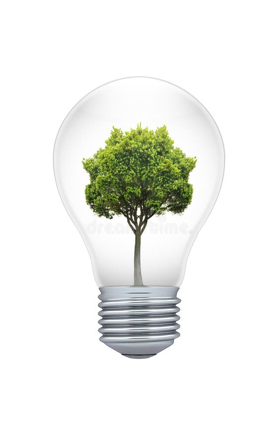 Tree in a light bulb stock illustration. Illustration of solution ...