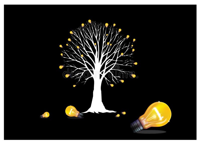 Light bulb tree stock vector. Illustration of metal, creative - 10972464
