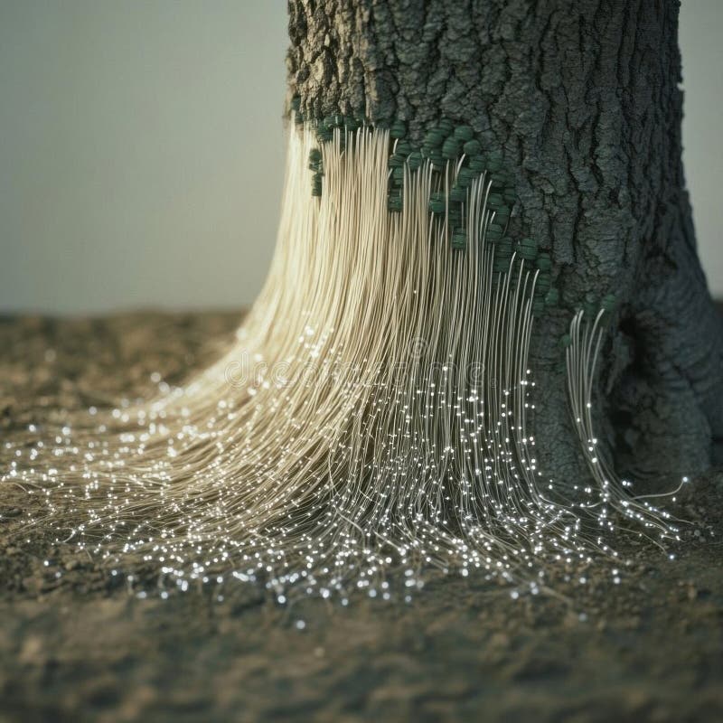 Tree of Light, a Digital Forest Stock Illustration - Illustration of ...