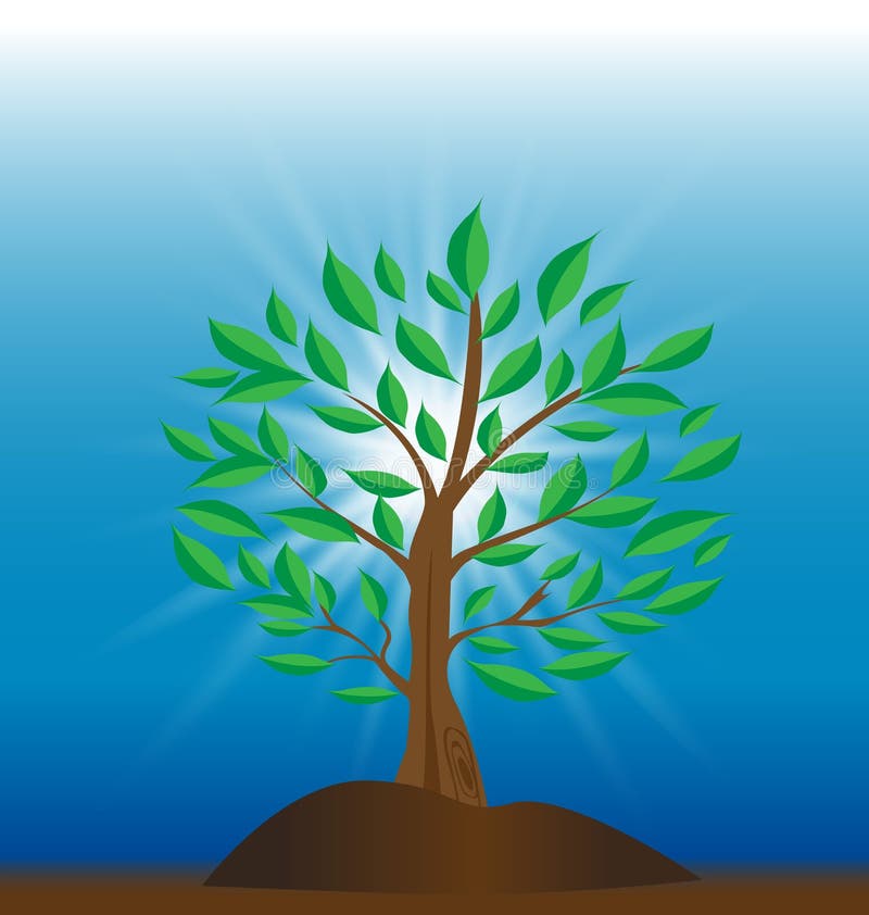 Tree of light icon vector stock vector. Illustration of garden - 119095904