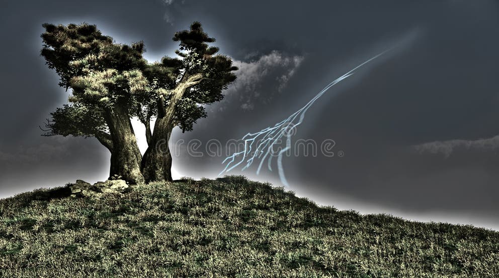 Lightning Strike Tree Stock Illustrations – 1,548 Lightning Strike Tree ...