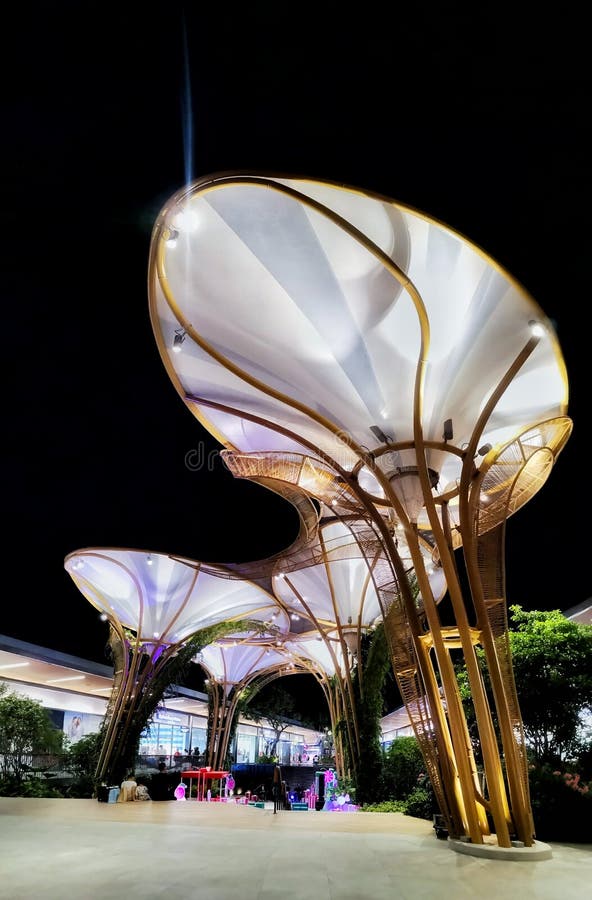 Tree lights landmark stock illustration. Illustration of flower - 252509149