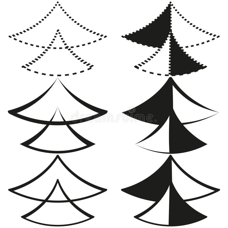 Tree Like Shapes. Abstract Pine Forms. Geometric Forest Elements. Vector Graphic Symbols Stock ...