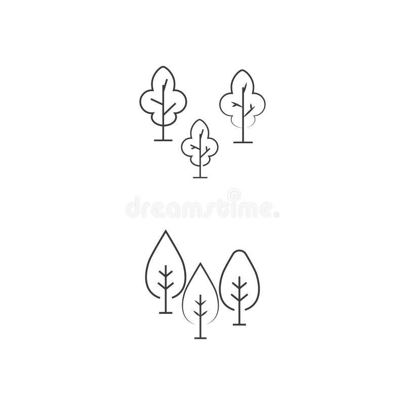 Tree Line Logo Template Vector Symbol Stock Vector - Illustration of ...