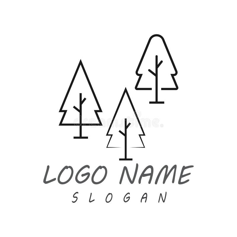 Tree Line Logo Template Vector Symbol Nature Stock Vector ...