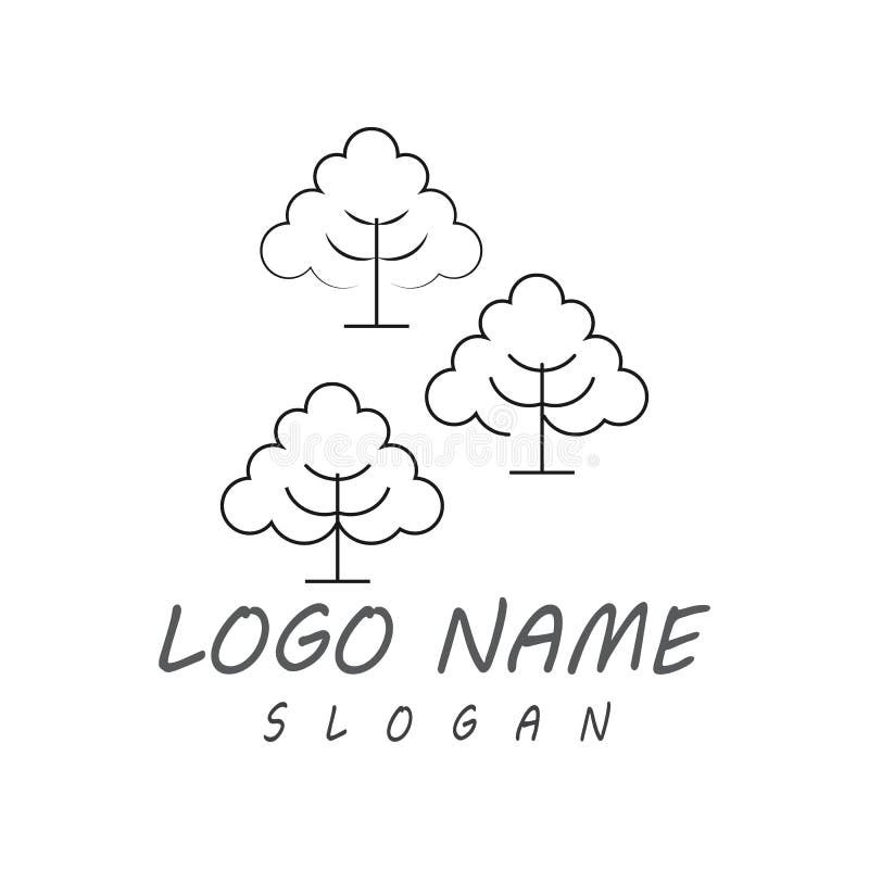Tree Line Logo Template Vector Symbol Nature Stock Vector ...