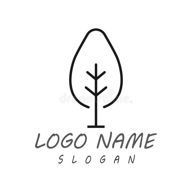 Tree Line Logo Template Vector Symbol Nature Stock Vector ...