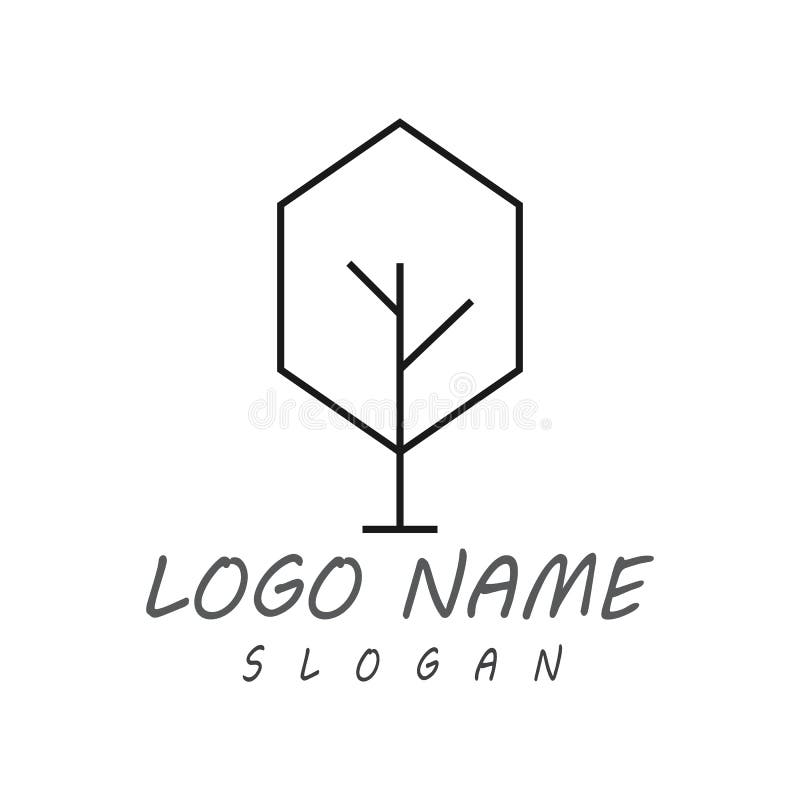 Tree Line Logo Template Vector Symbol Nature Stock Vector ...