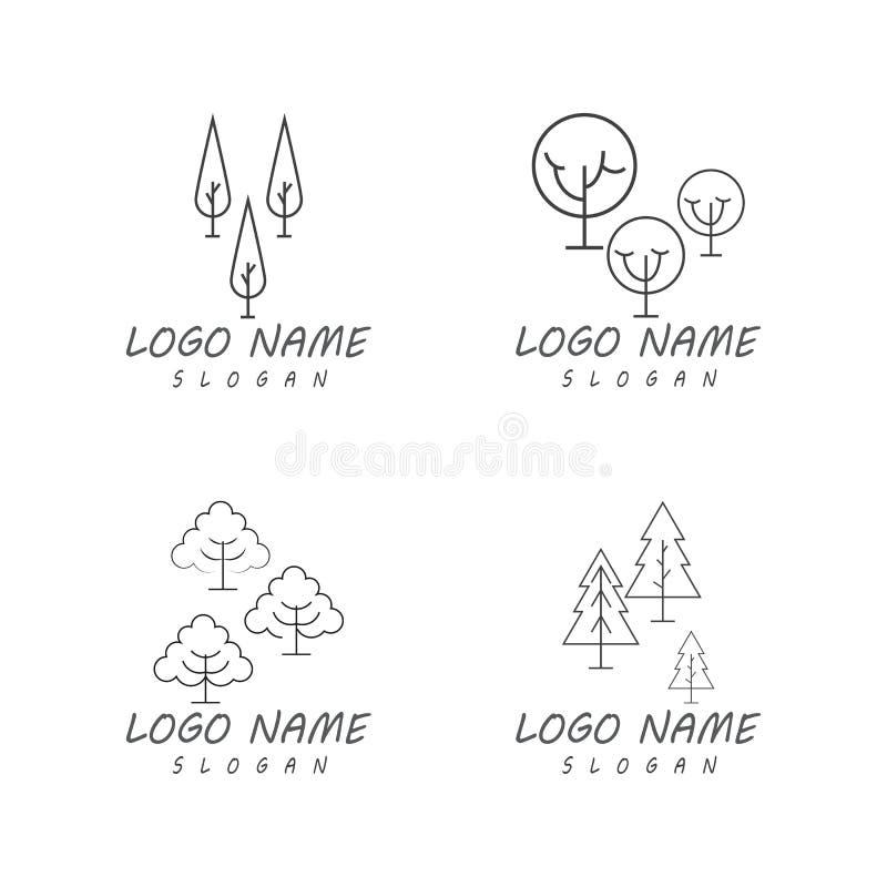 Tree Line Logo Template Vector Symbol Nature Stock Vector ...