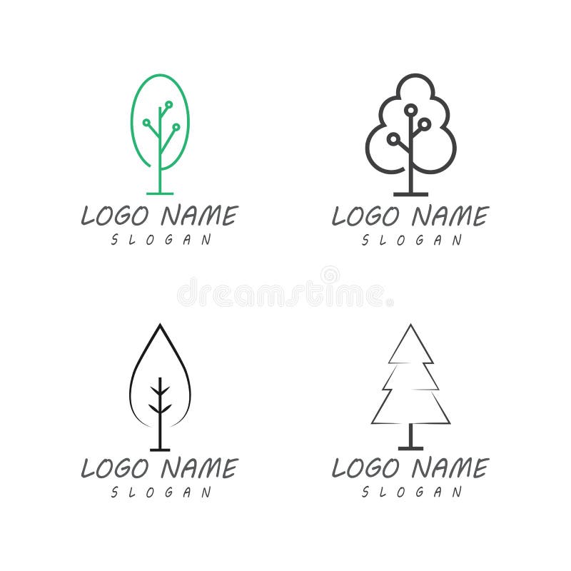 Tree Line Logo Template Vector Symbol Nature Stock Illustration ...