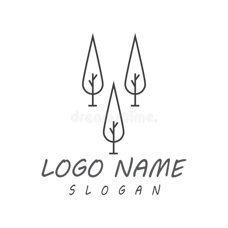 Tree Line Logo Template Vector Symbol Nature Stock Vector ...