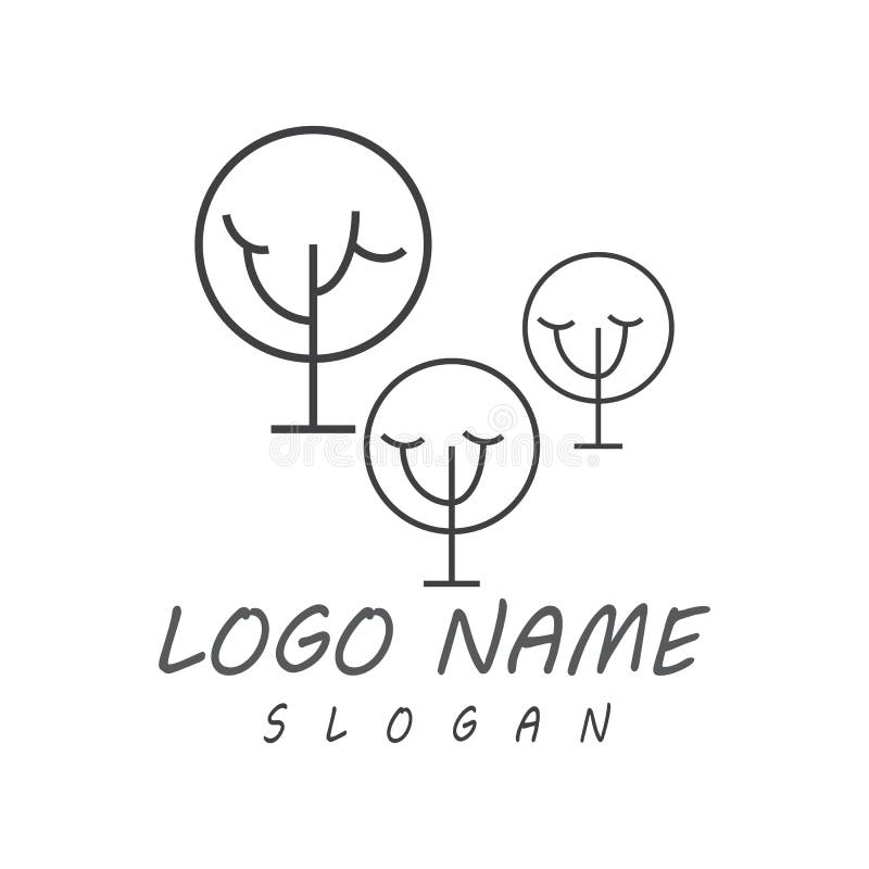 Tree Line Logo Template Vector Symbol Nature Stock Vector ...