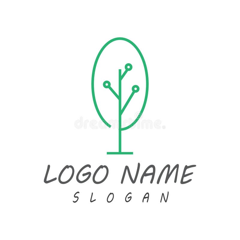 Tree Line Logo Template Vector Symbol Nature Stock Vector ...