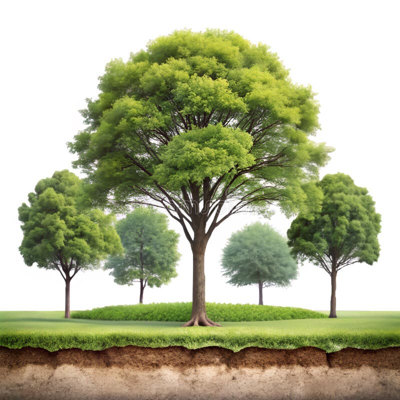 Tree Lined Landscape Cross Section Stock Illustration - Illustration of ...