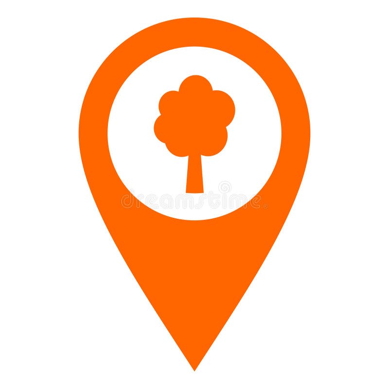 Tree and location pin stock vector. Illustration of tree - 206997422