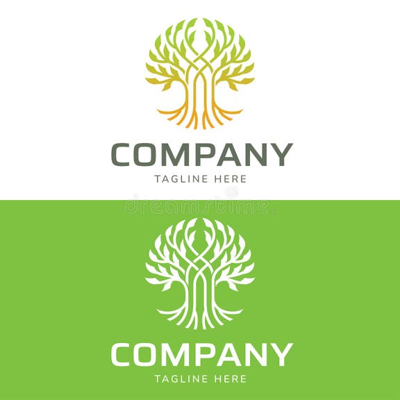 Simple Symmetrical Tree Logo Stock Vector - Illustration of branding ...