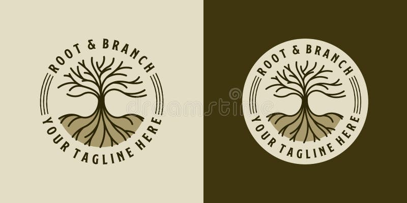 Tree Logo Badge Illustration Design. Creative Tree Logo Badge with ...