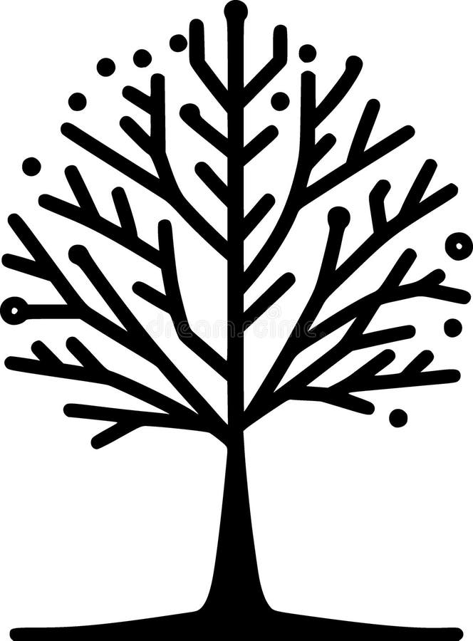 Tree Logo with Branches Silhouette Vector Illustration Stock Vector ...