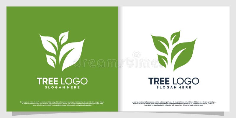 Tree Logo with Creative Leaf Concept Premium Vector Stock Vector - Illustration of relax, family ...