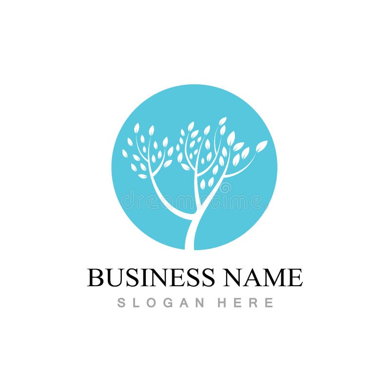Tree Logo Design with Template Vector Concept Stock Vector ...