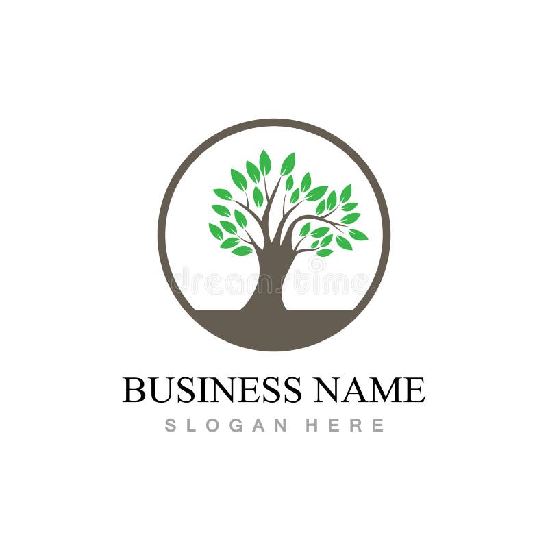 Tree Logo Design with Template Vector Concept Stock Vector ...