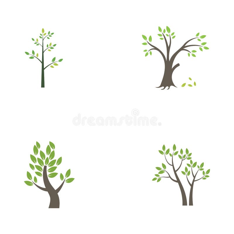 Tree Logo Design with Template Vector Concept Stock Vector ...