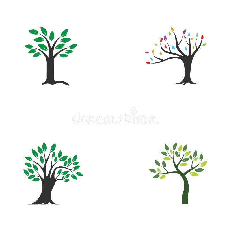 Tree Logo Design with Template Vector Concept Stock Vector ...