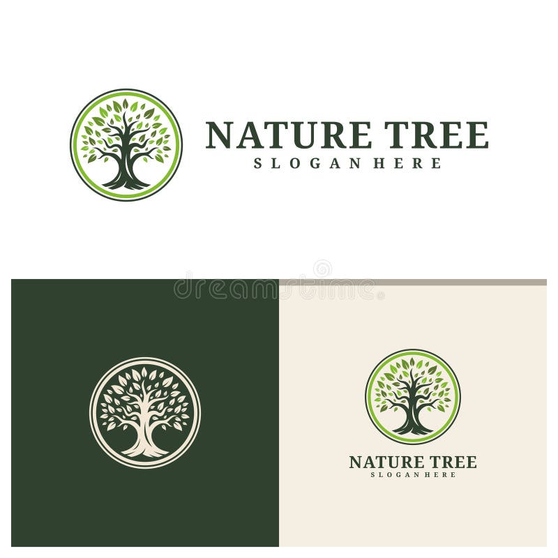 Tree Logo Design Vector. Nature Trees Vector Illustration Stock Vector ...
